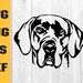 Great Dane Svg, Great Dane Png, Line Art Clipart, Portrait EPS ...