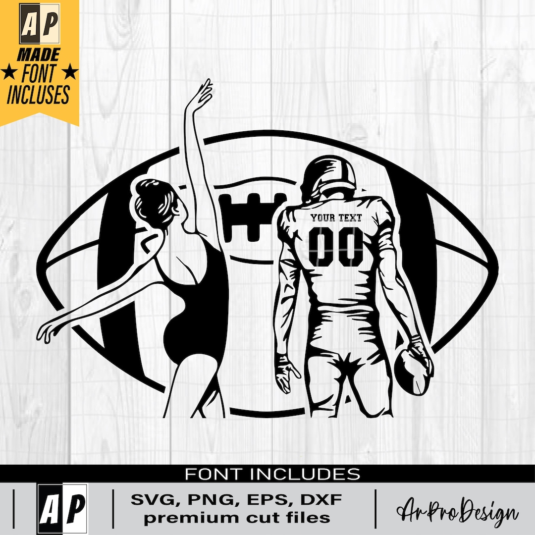 Ballet Dancer and Football Player Svg, Sports Couple Svg, Football and ...