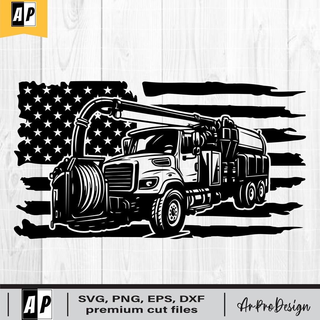 US Sewer Cleaning Truck Svg, Vacuum Truck Svg, Hydro Excavation Svg ...