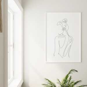 Female Back Line Art, Female Line Art Print, Femme Figure, One Line ...