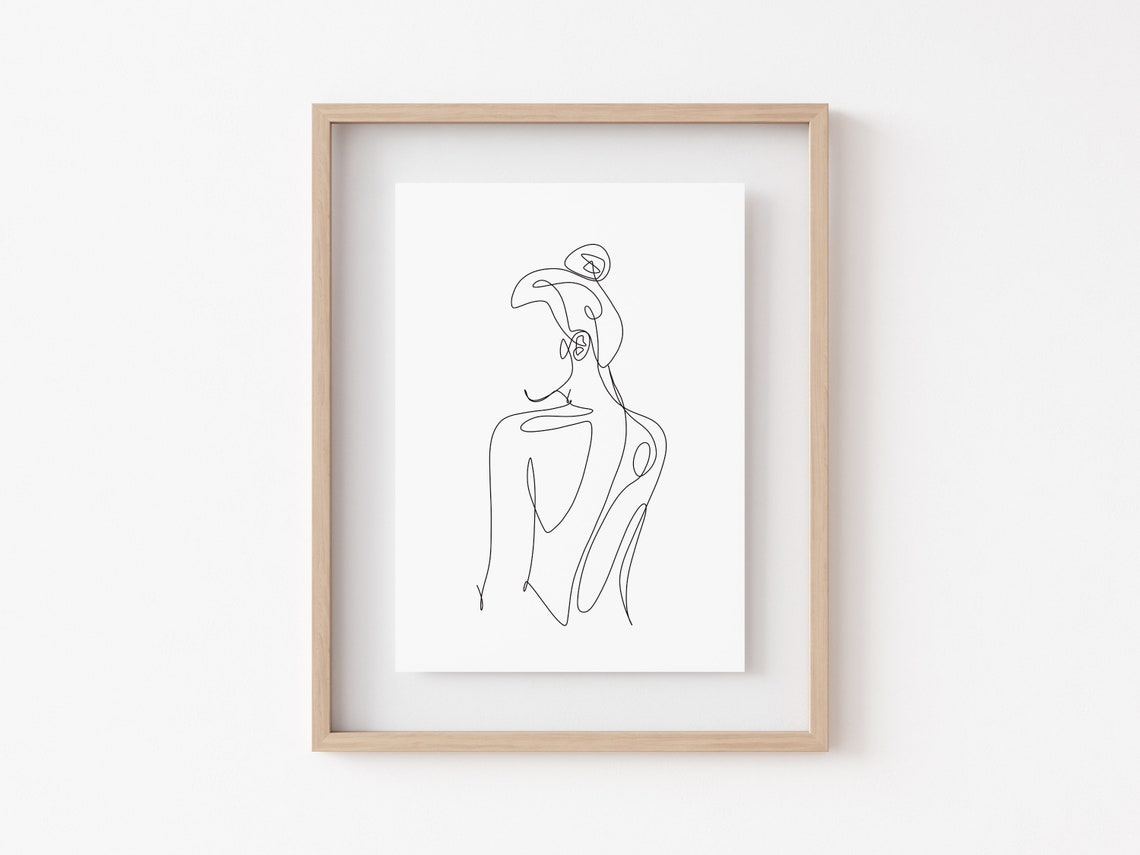 Female Back Line Art Female Line Art Print Femme Figure One | Etsy