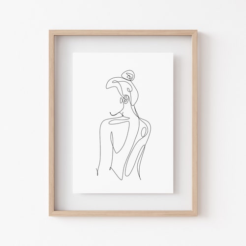 Female Back Line Art Female Line Art Print Femme Figure One - Etsy