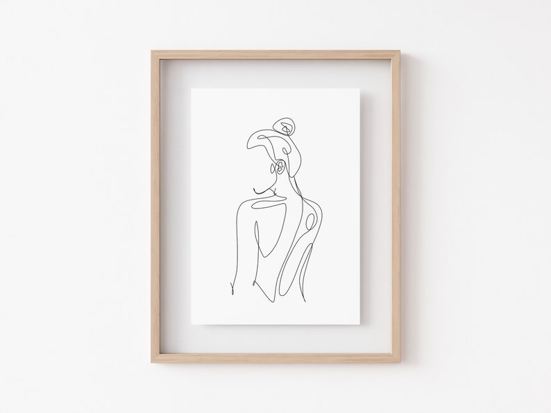 Female Back Line Art Female Line Art Print Femme Figure One - Etsy
