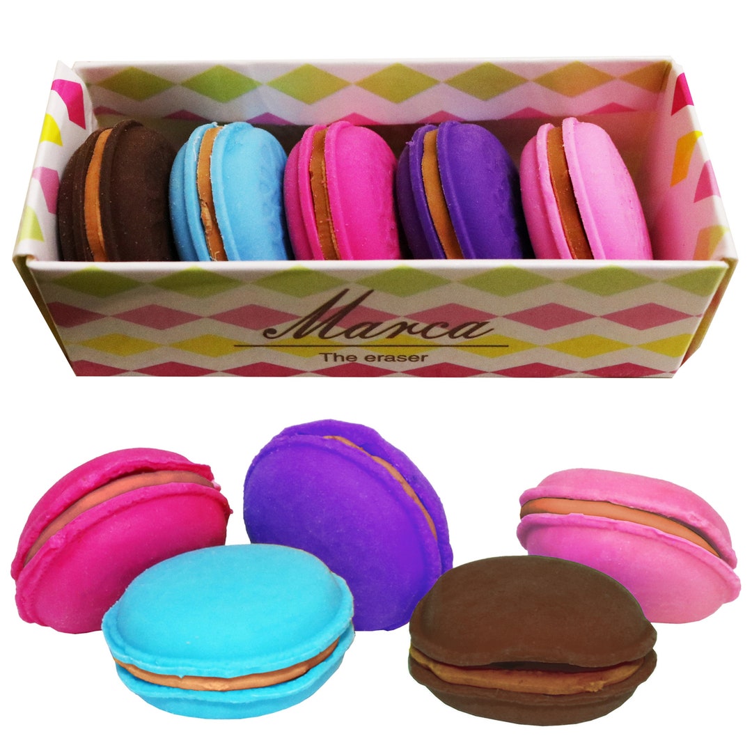 10 Kids Macaroon Shape Rubber Erasers Cake Baking Teacher Gift - Etsy