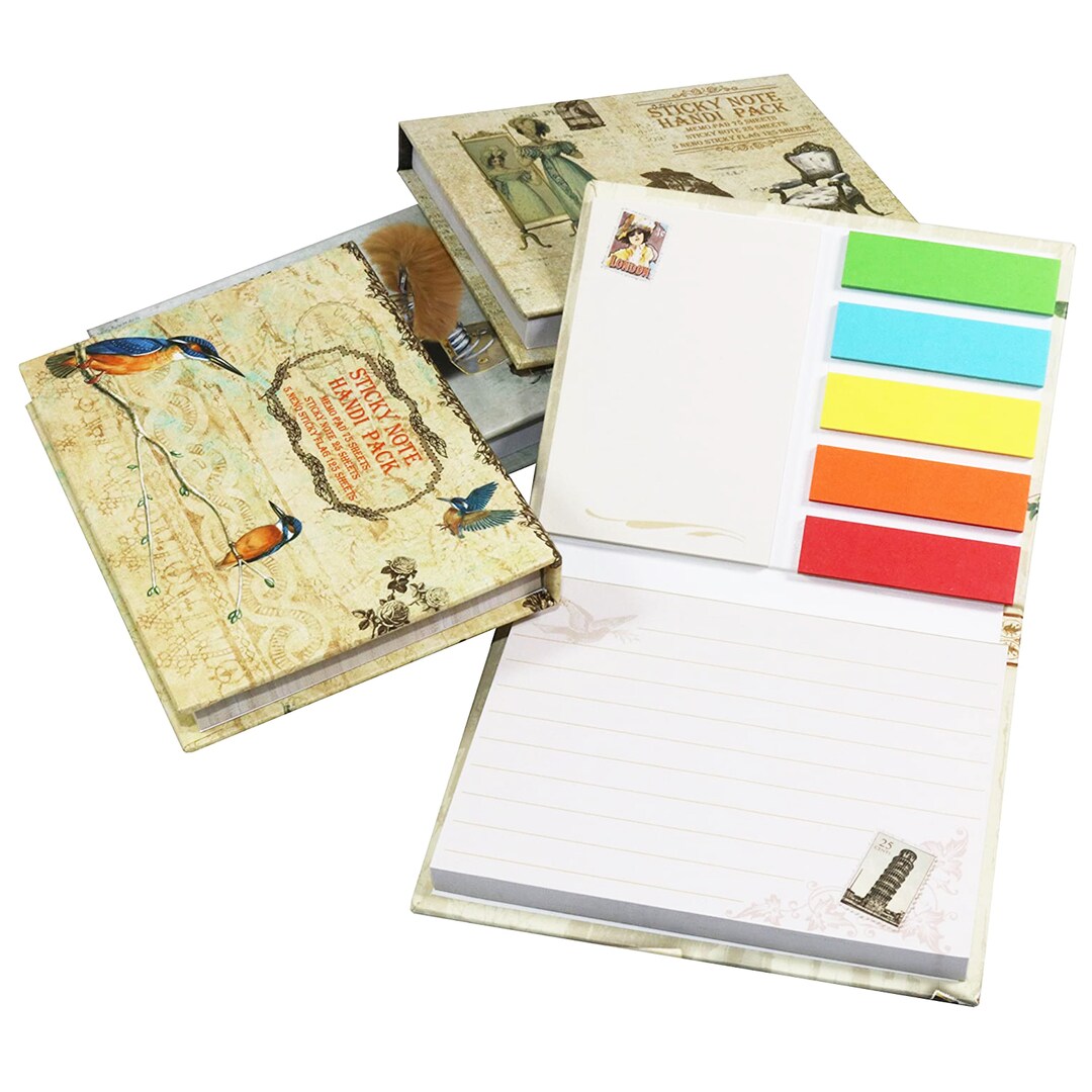4 Pack Vintage Style Sticky Note Handy Packs Booklets Memo - Etsy