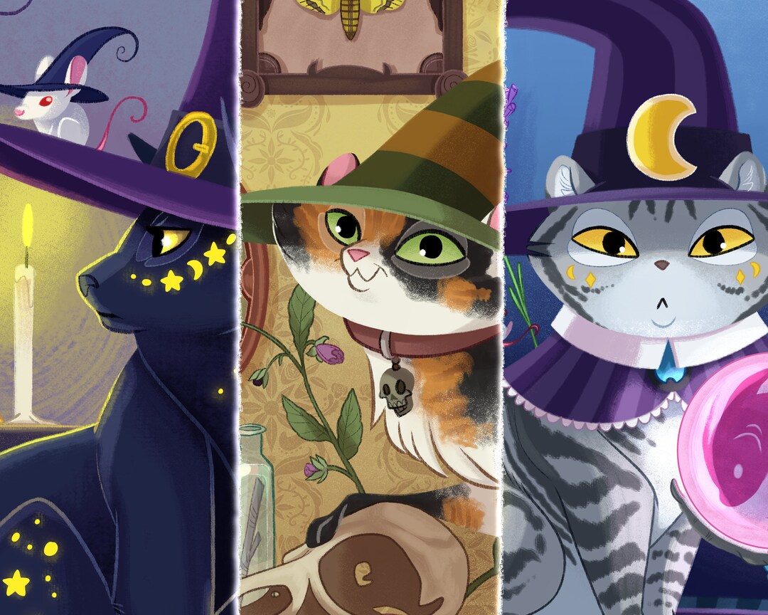 Witch Kitty 8.5x8.5 Art Prints - Etsy