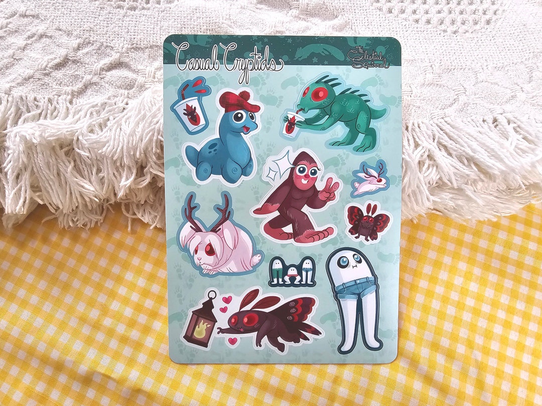 Casual Cryptids Vinyl Sticker Sheet - Etsy