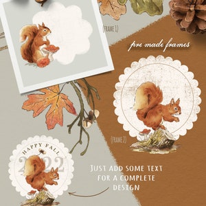 Forest Animal Clipart. Squirrel Graphics. Fall Leaf Clipart. Fall ...