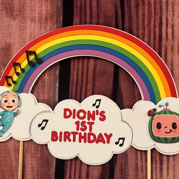 Rainbow Cocomelon Cake Topper - Etsy