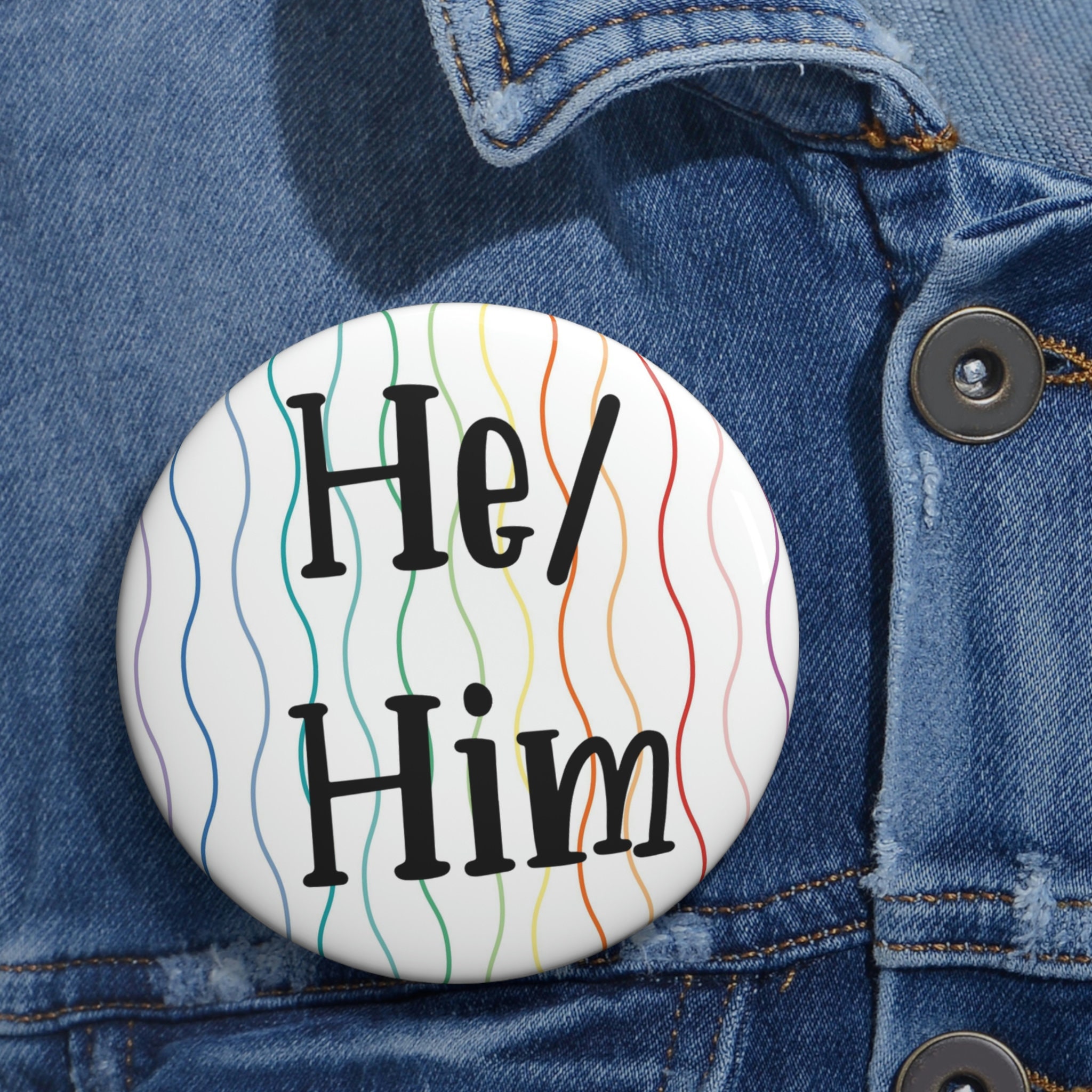 He/him Pronoun Pins - Etsy