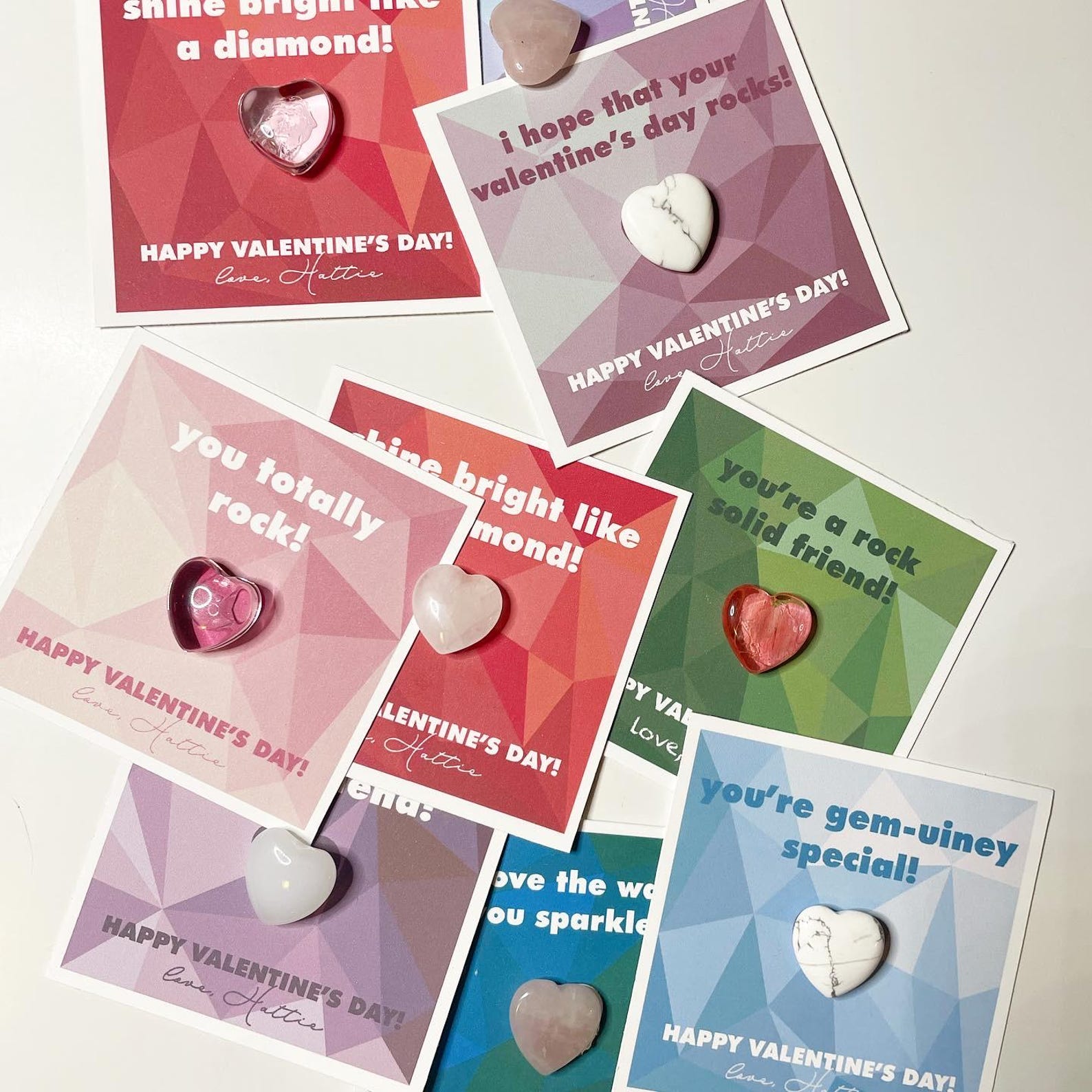 Valentine's Cards for Kids, School Valentines, Rock and Gemstone Theme ...