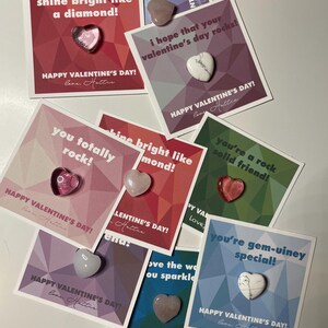 Valentine's Cards for Kids, School Valentines, Rock and Gemstone Theme ...