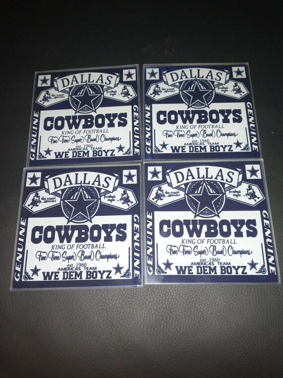 Set of 4 Dallas Cowboys Square Coasters We Dem Boys - Etsy