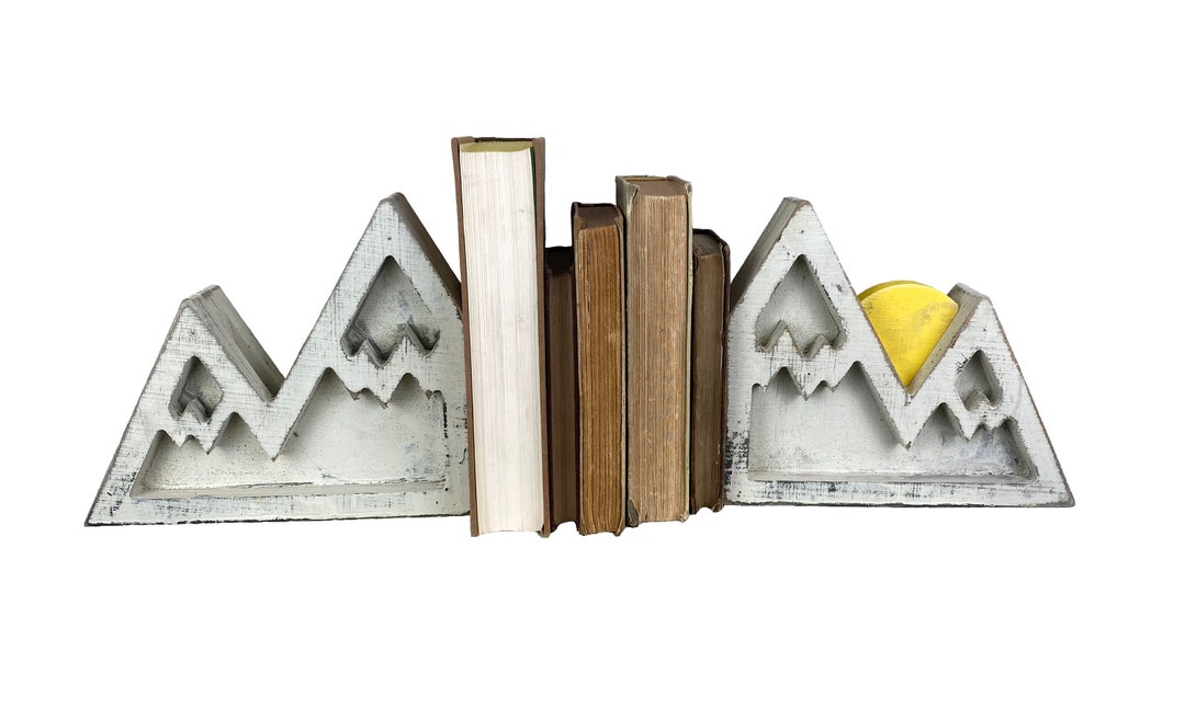 Alpine Bookends | Mountain Top Bookends | Decorative Bookend - Etsy
