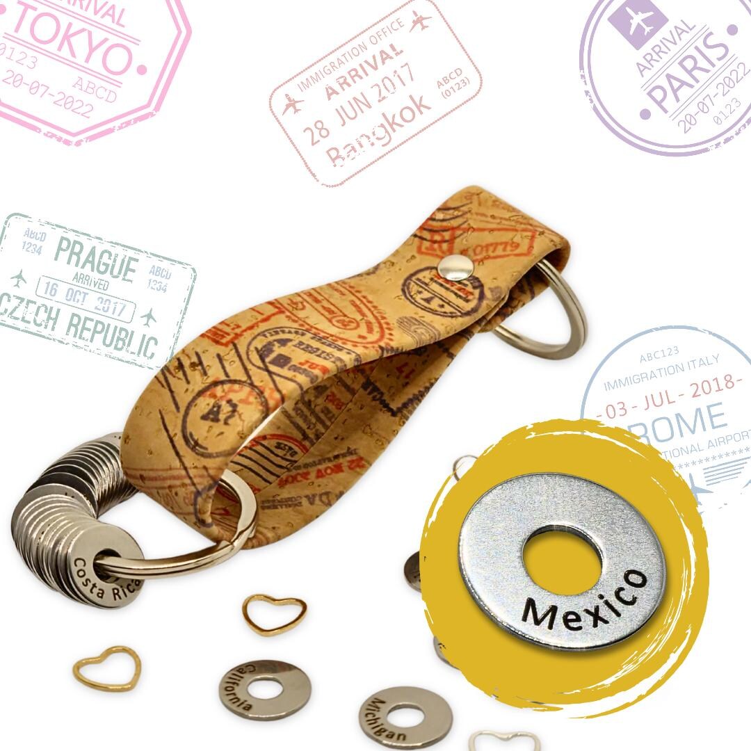 Travel Keychain - the Best Gift for Travelers - Country Rings (passport ...