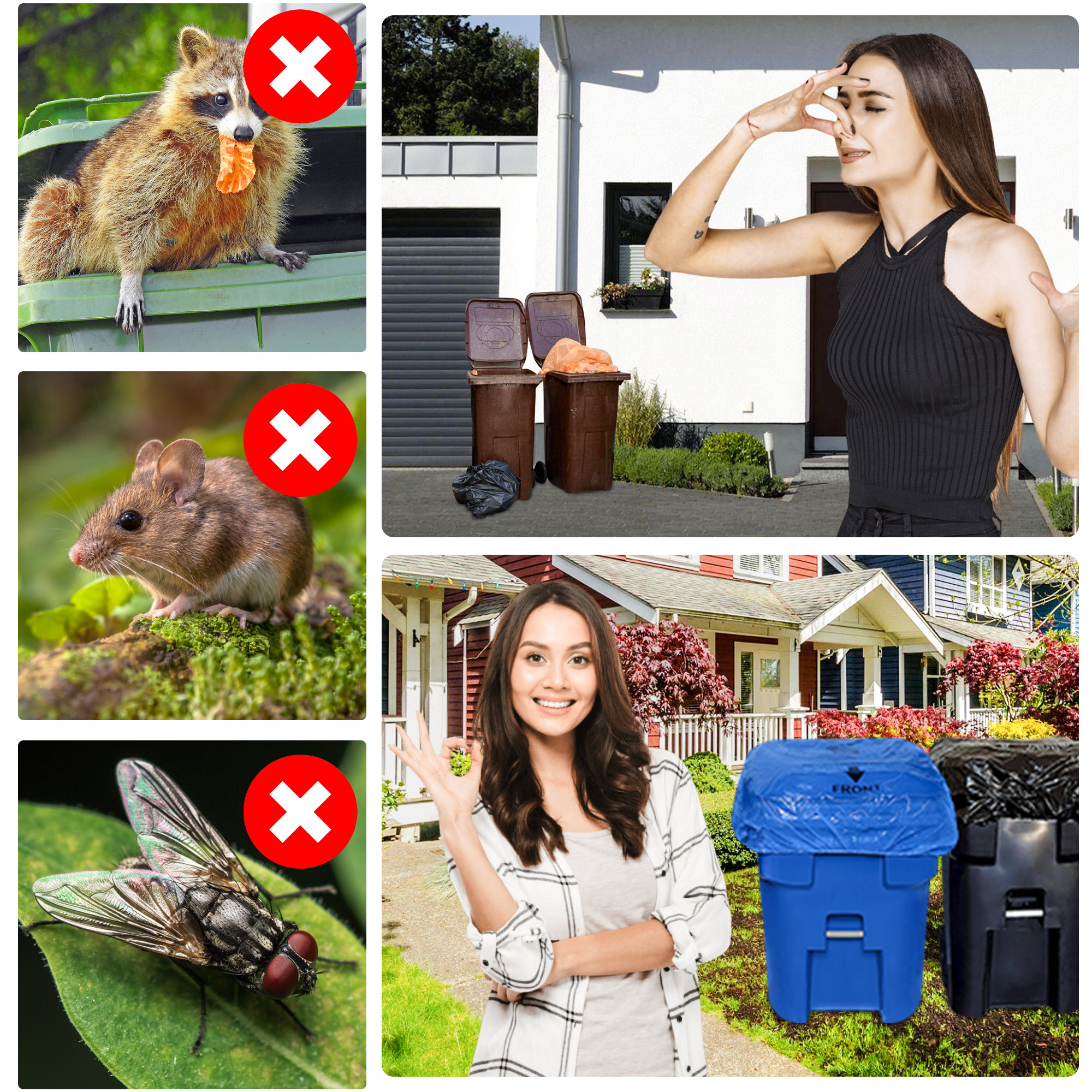 Trash Smell Buster, Trash Can Cover, Odor Eliminating Bag With Elastic ...