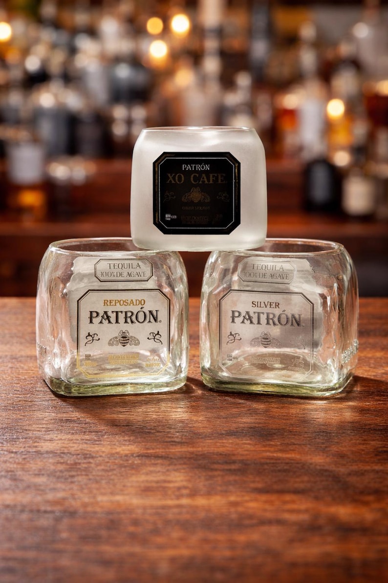 Upcycled 750ml Patron Tequila Glass, Liquor Bottle Drinking Glass - Etsy