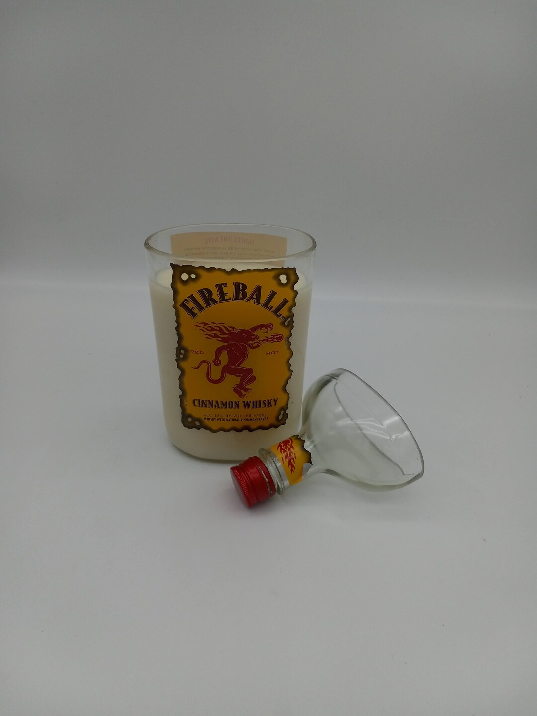 Fireball Cinnamon Whisky Candle, Scented Soy Wax, Choose Fragrance, Cut ...