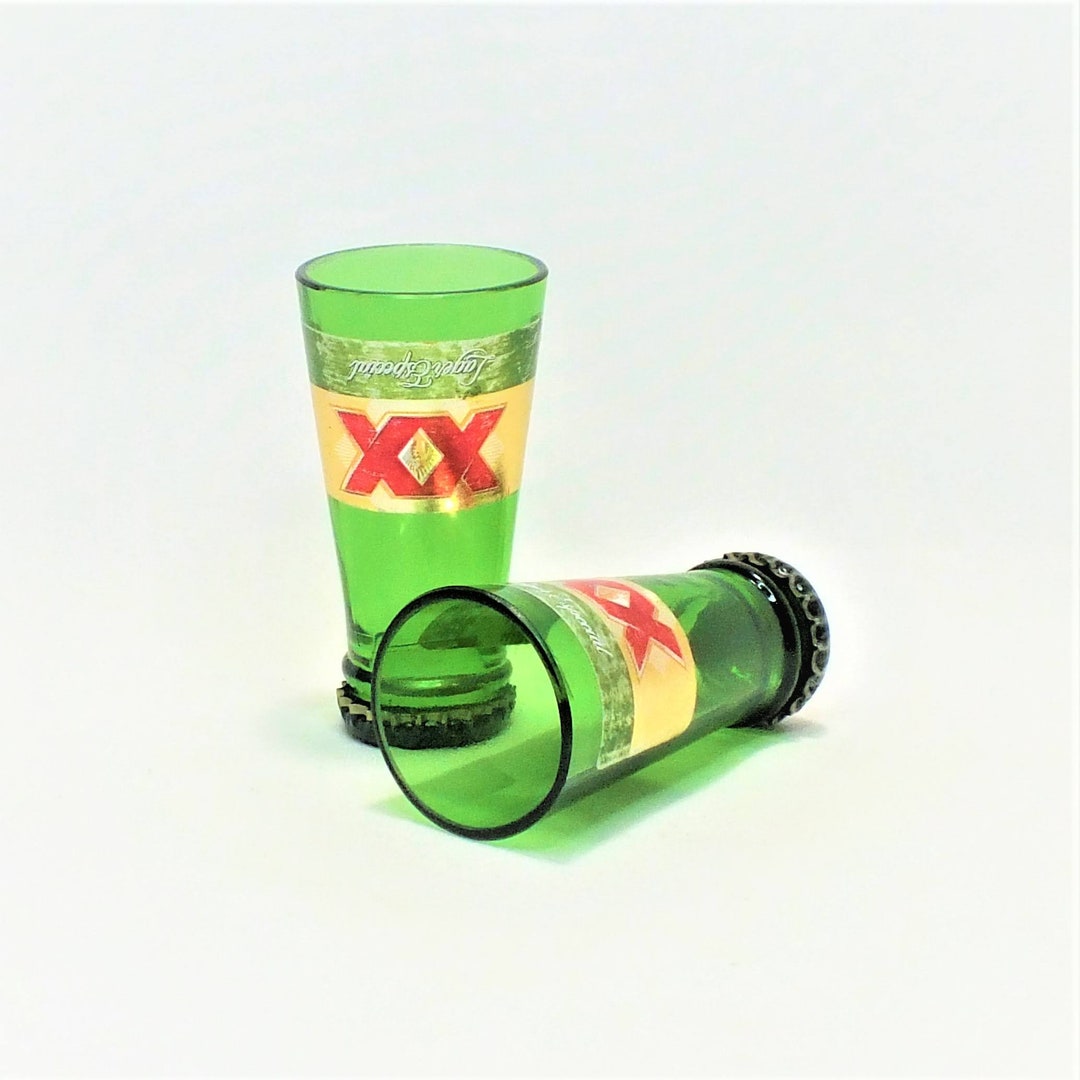 Dos Equis Shot Glass, Shot Glass, Cut Bottle Shot Glass, Beer Bottle ...
