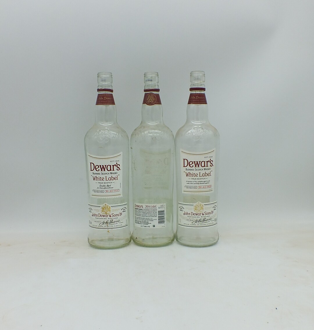 Empty Dewars Scotch Whisky Liquor Bottle, Upcycled, Recycled, 1, 2 or 3 ...