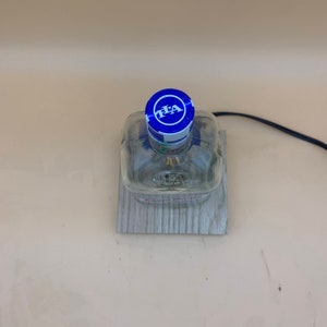 Aguardiente Bottle Lamp - Upcycled Bottle - Recycled Red Oak Base ...