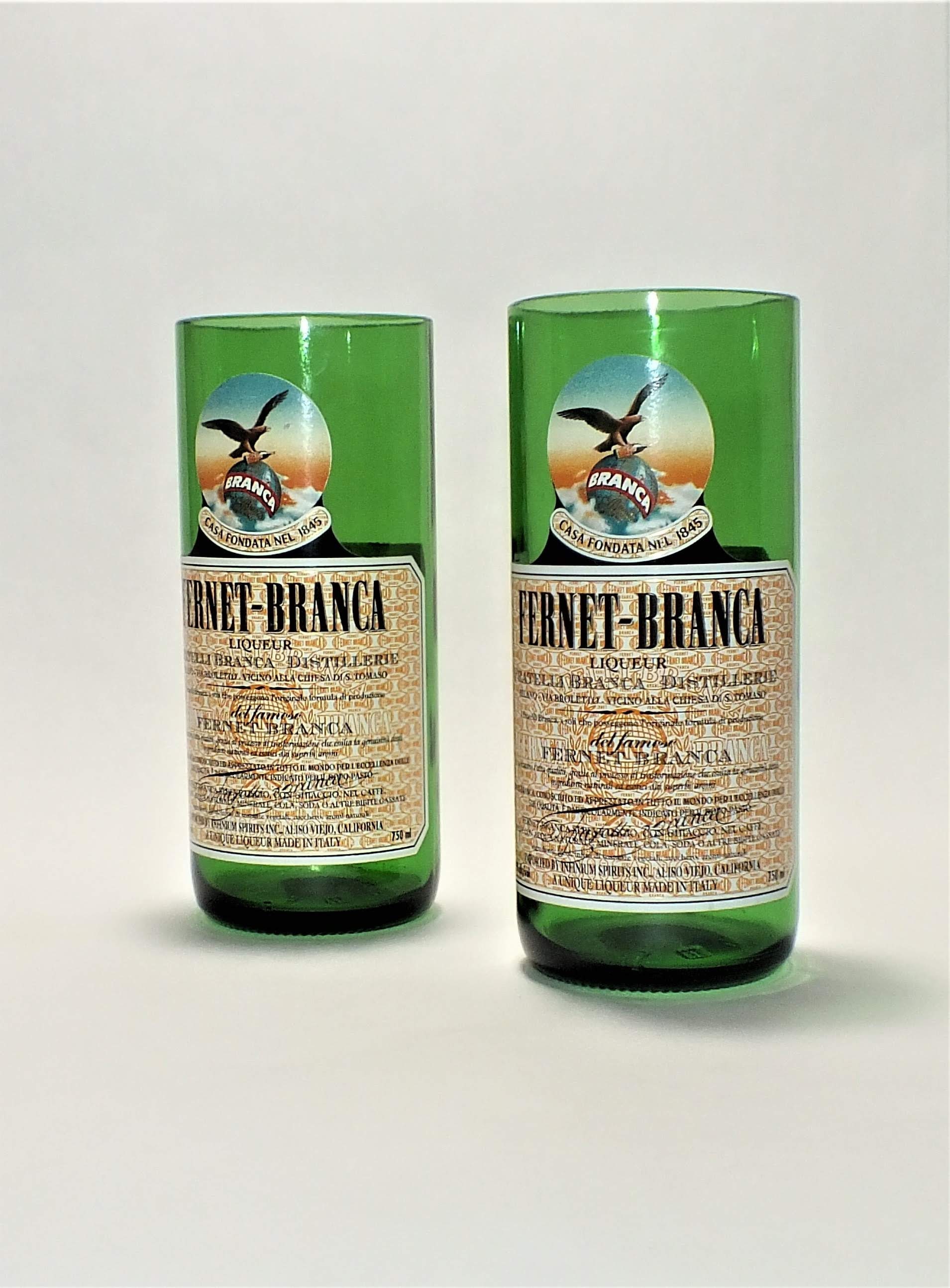 Handmade Fernet Branca Glass, Upcycled Liquor Bottle Glass - Etsy UK