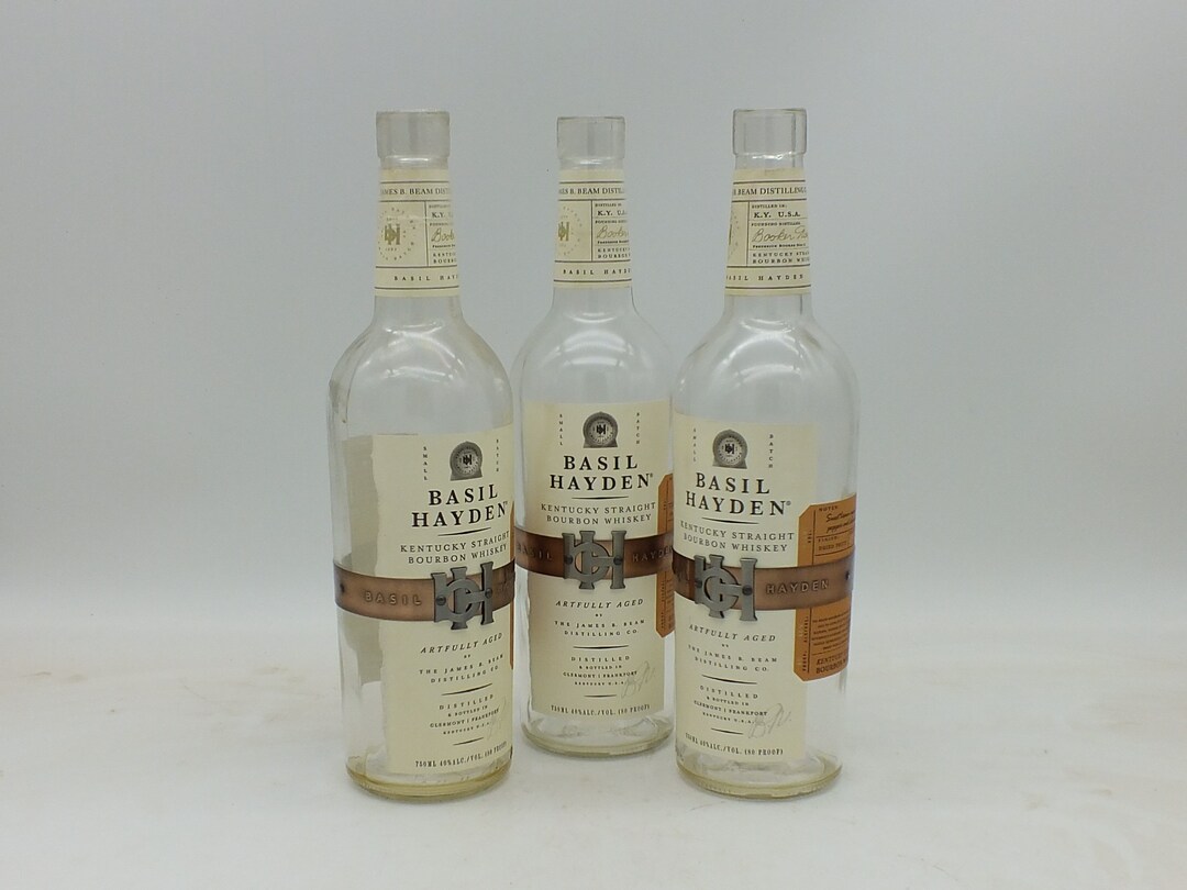 Empty 750ml Basil Hayden Small Batch Liquor Bottle, Upcycled, Recycled ...