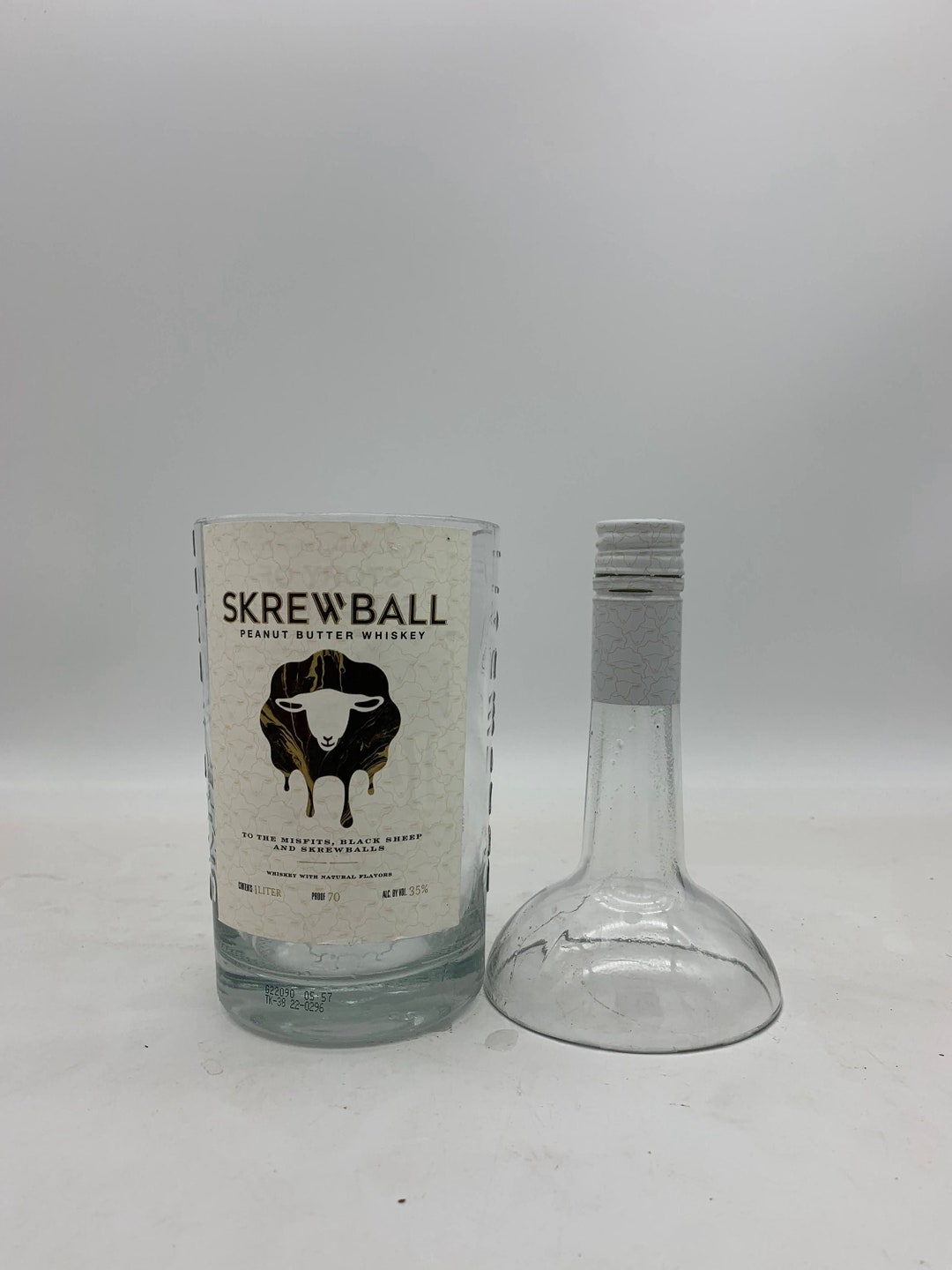 Skrewball Whiskey, Candy Dish, Cut Liquor Bottle, Gift, Vase With Lid ...