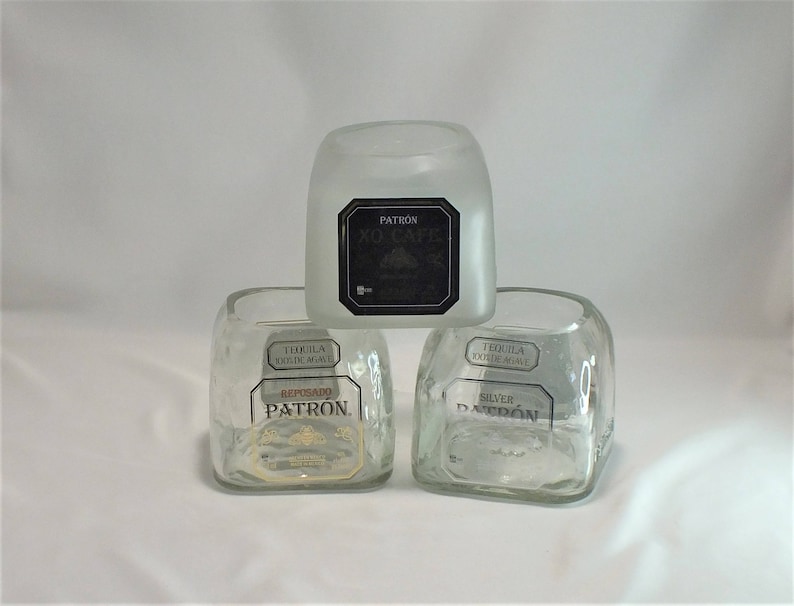 Upcycled 750ml Patron Tequila Glass, Liquor Bottle Drinking Glass - Etsy