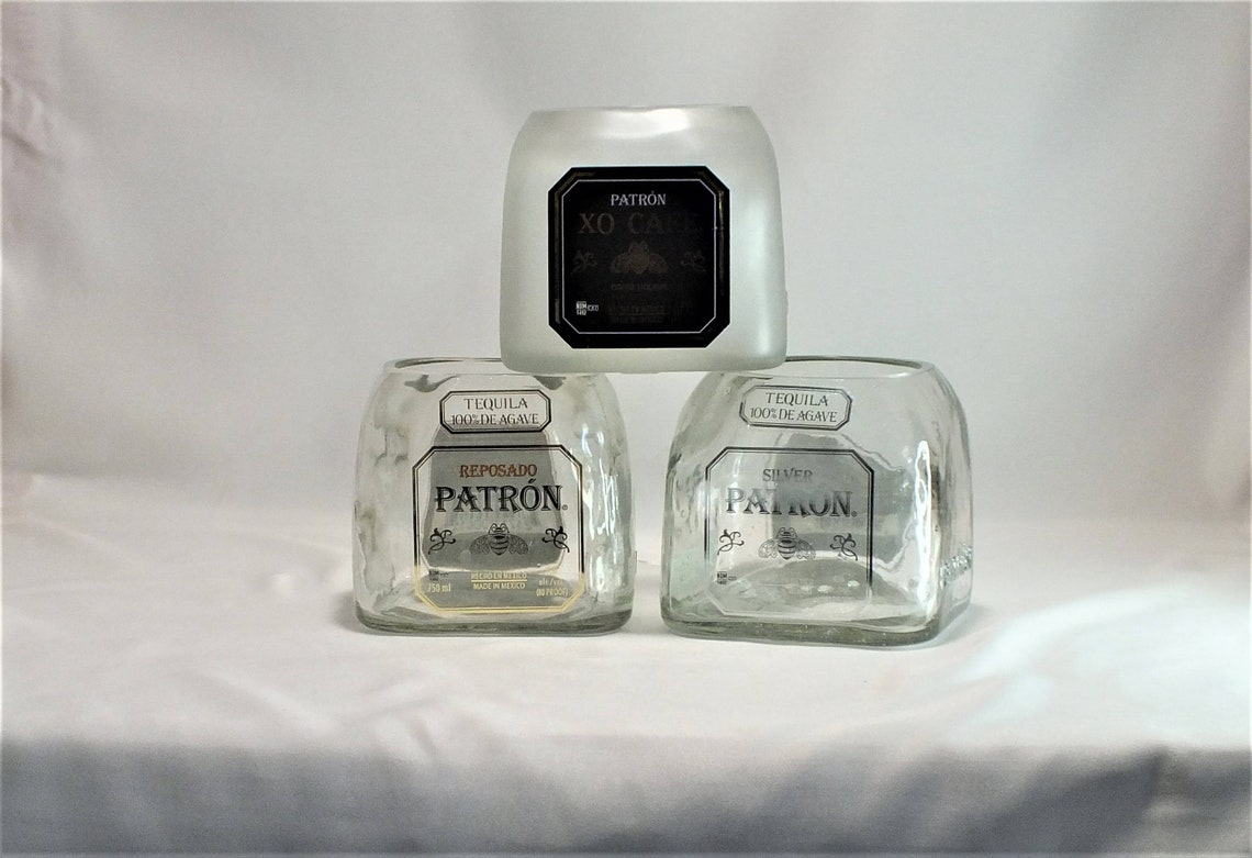 Upcycled 750ml Patron Tequila Glass, Liquor Bottle Drinking Glass - Etsy