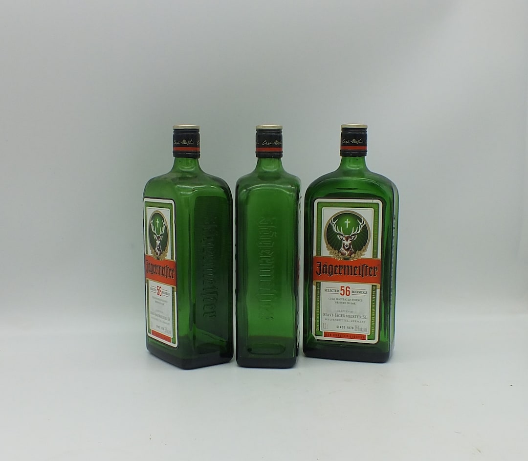 Empty Jagermeister Bottle, Upcycled, Recycled, 1, 2 or 3 Bottles ...