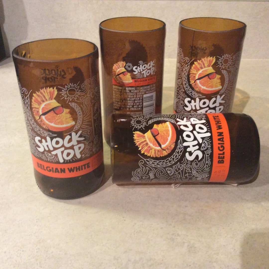Shock Top Beer Glass Drinking Glass Cut Bottle Glass Beer - Etsy