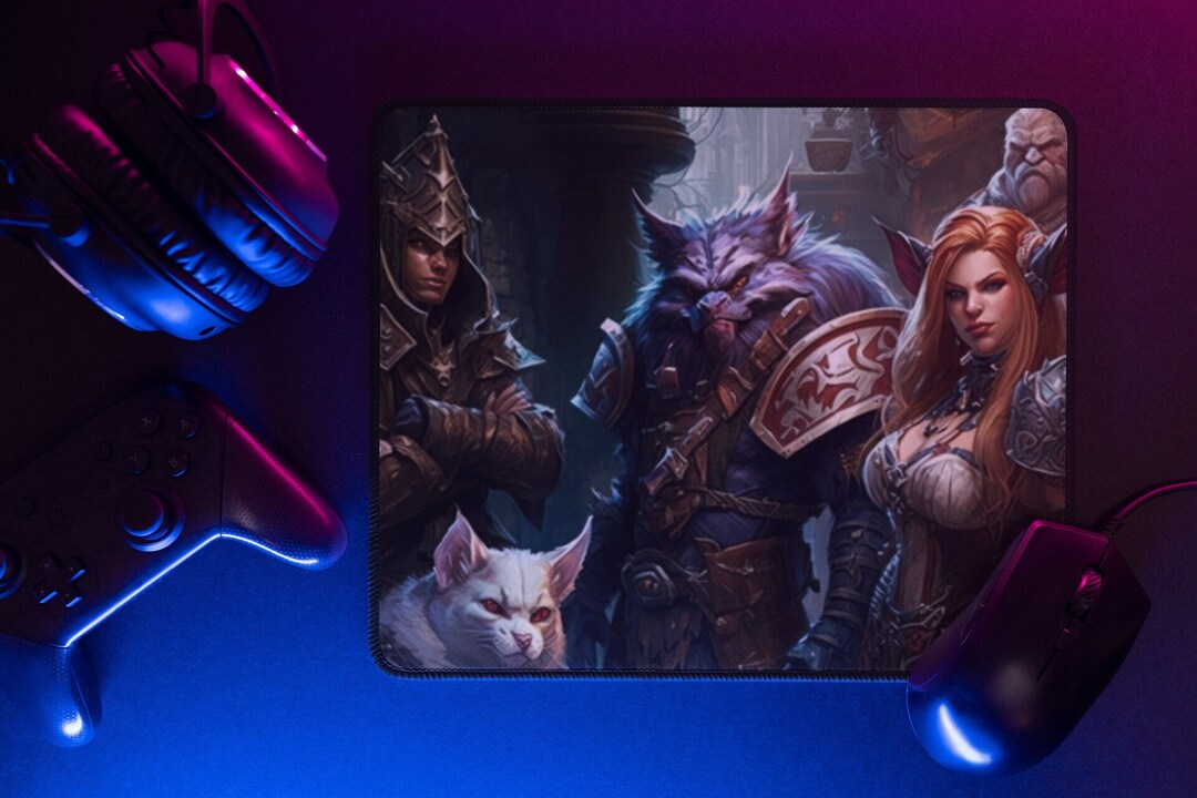 Fantasy RPG MMO Guild Characters Gaming Mouse Pad Ai - Etsy