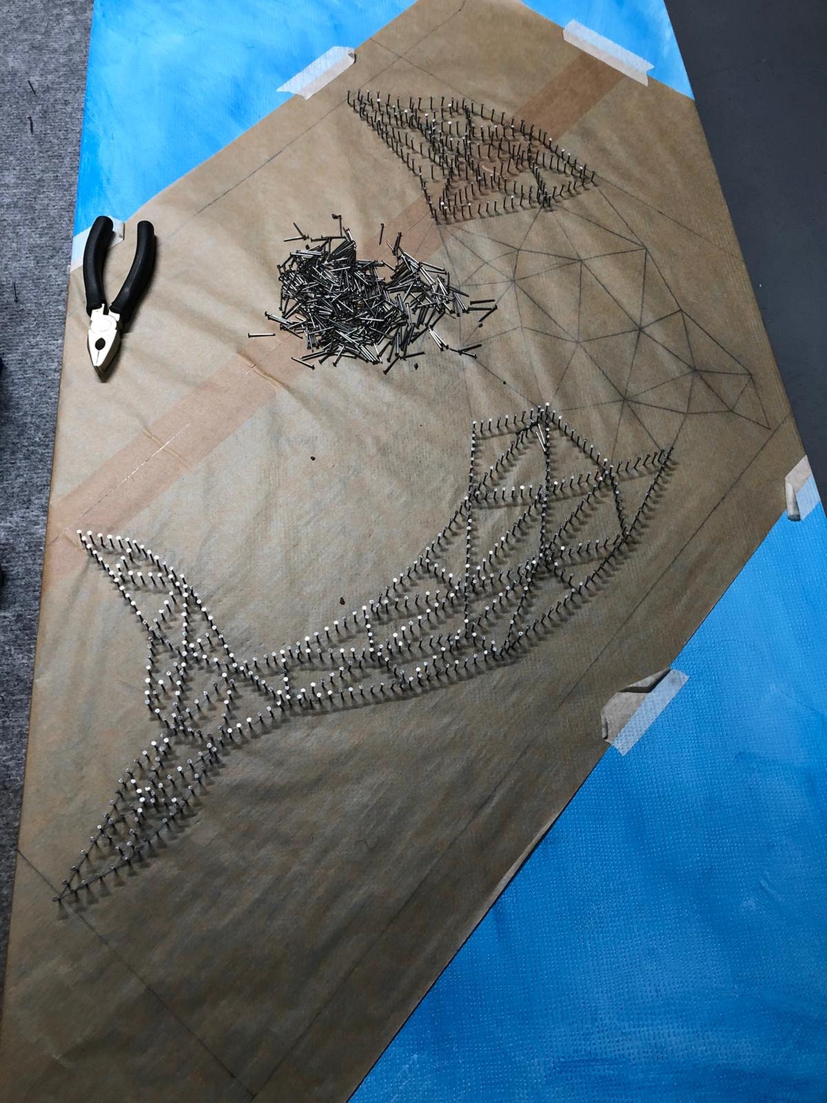 Stringart Delfin, Dolphin in geometrische Muster geteilt - Etsy.de
