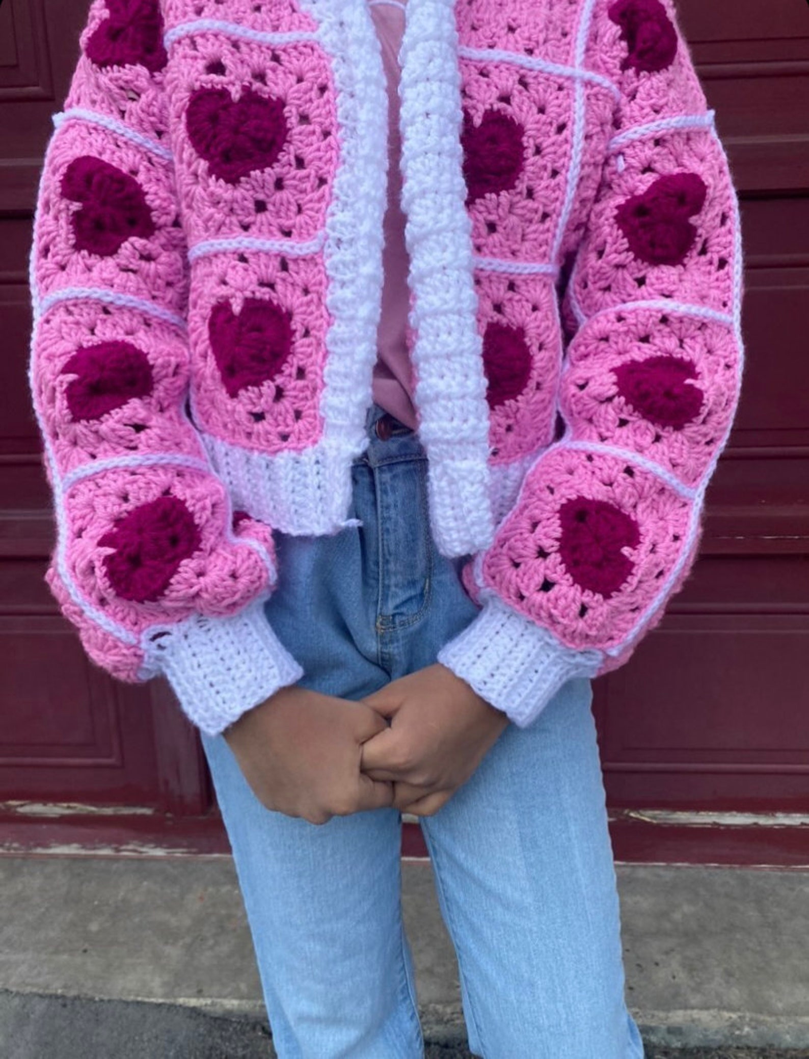 Cropped Heart Crochet Cardigan Pattern - Etsy