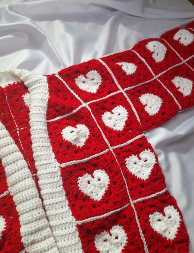 Cropped Heart Crochet Cardigan Pattern - Etsy