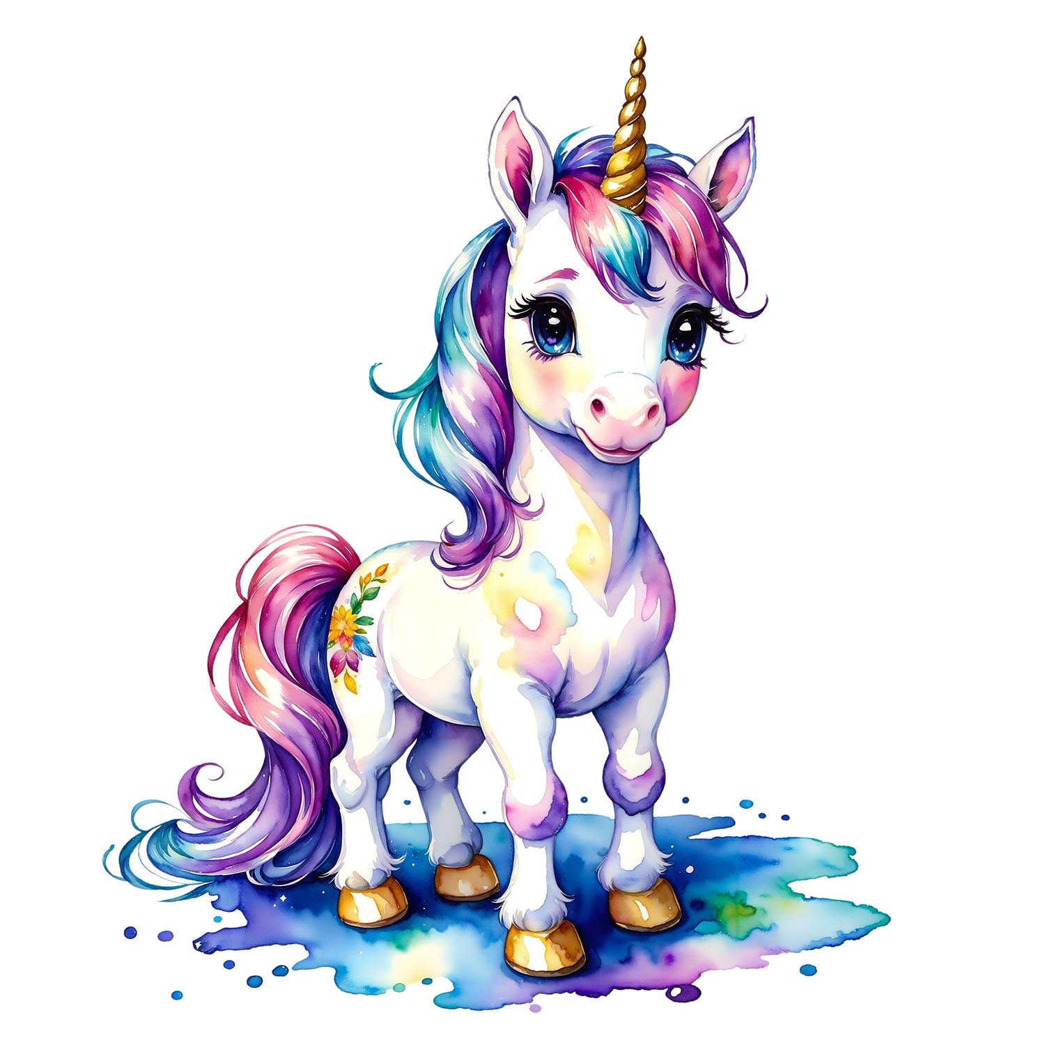 Unicorn Watercolor Clipart-10 High-quality PNG Images Magical - Etsy