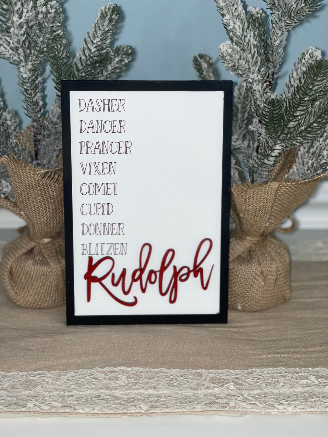 Reindeer Sign Rudolph Sign Christmas Sign Christmas Decor - Etsy