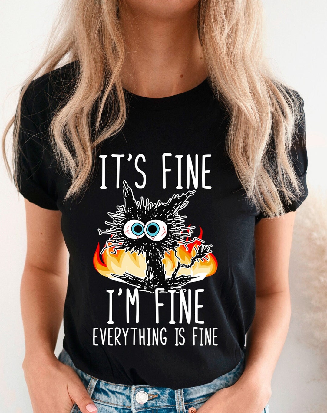 It's Fine I'm Fine Everything is Fine Shirt, I'm Fine Shirt, Cat Shirt ...