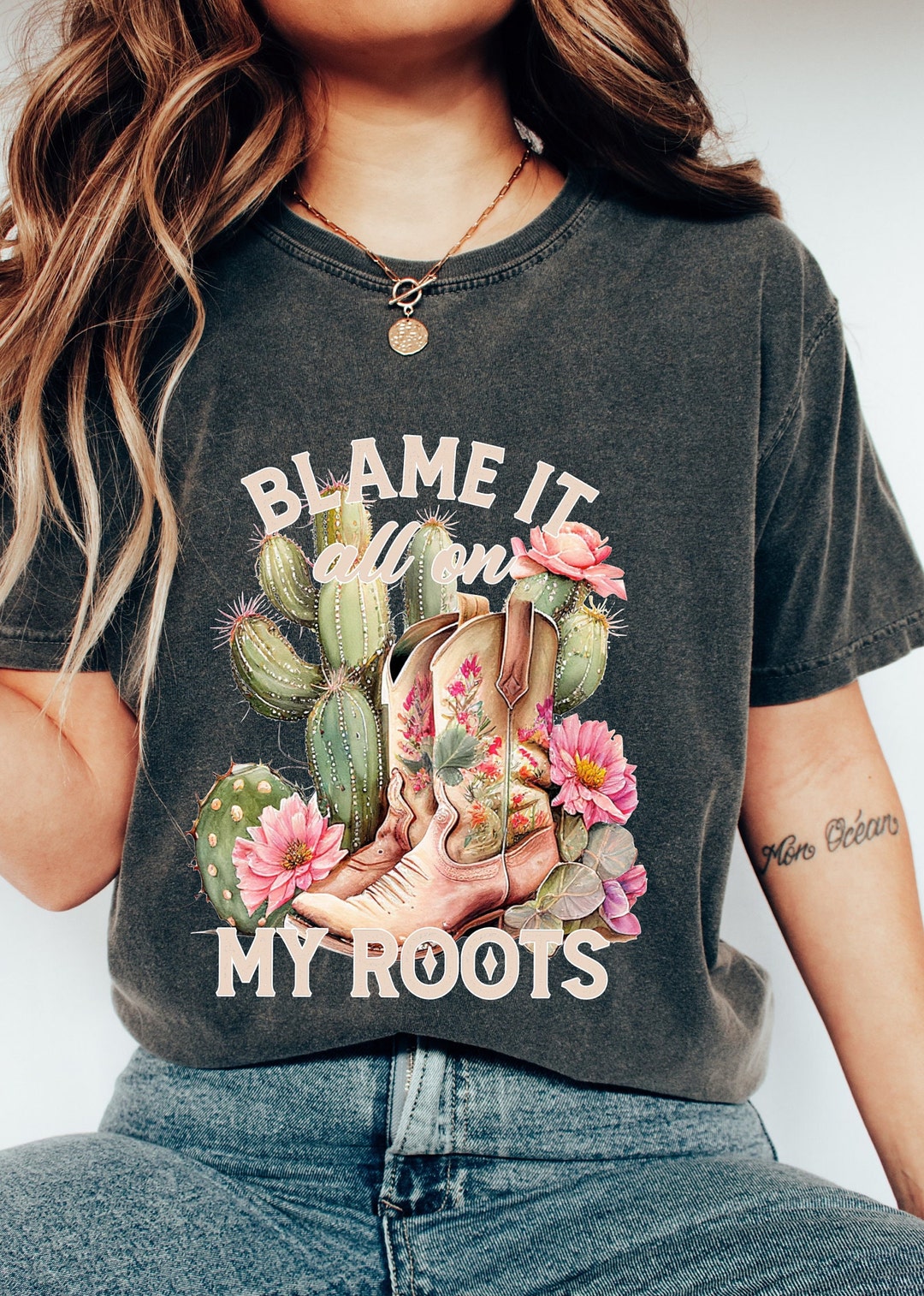 Blame It All on My Roots Shirt,vintage Band Tee, Desert Shirt, Country ...