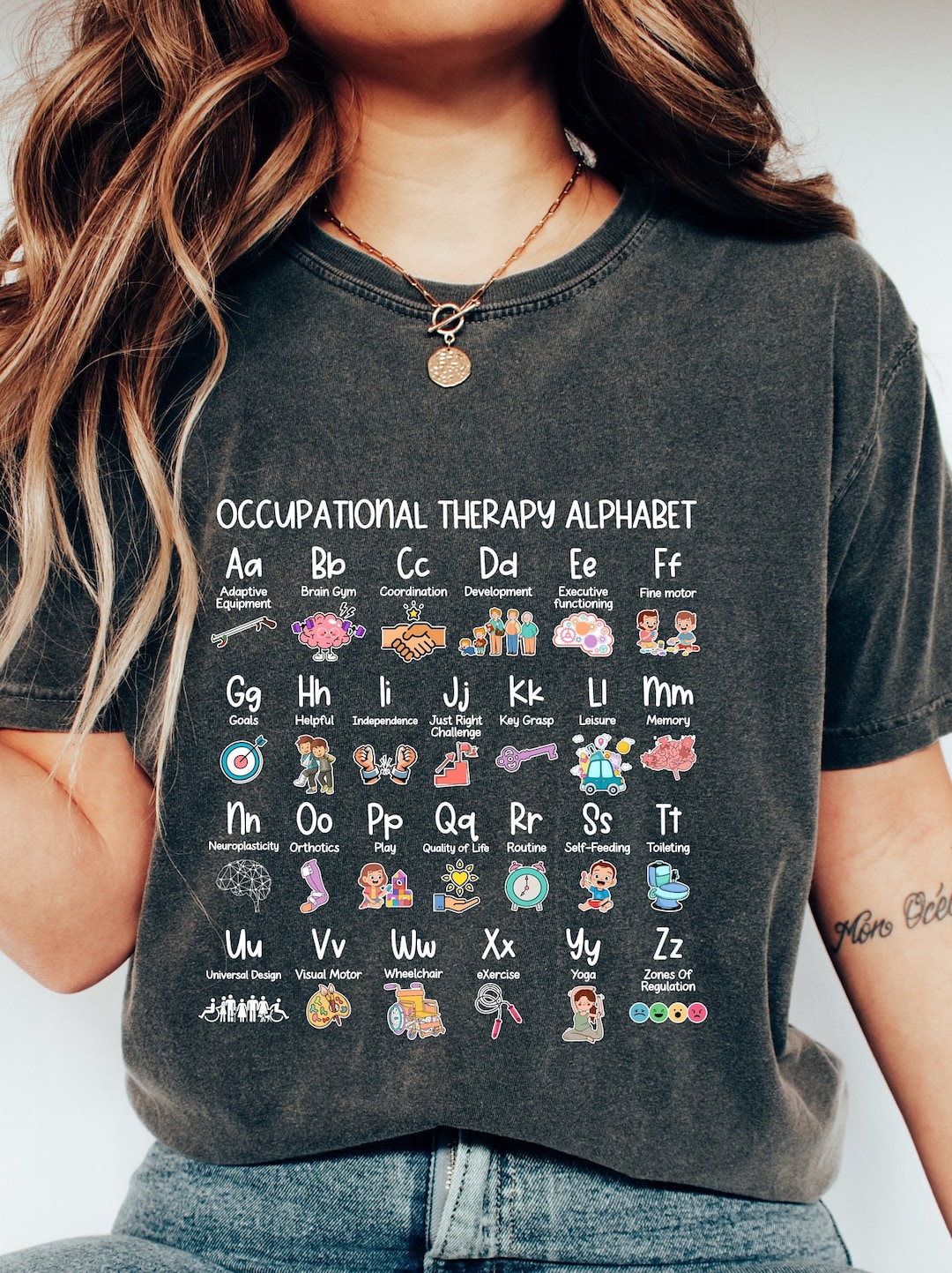 Occupational Therapy Alphabet T-shirt, OT T-shirt, Therapist T-shirt ...