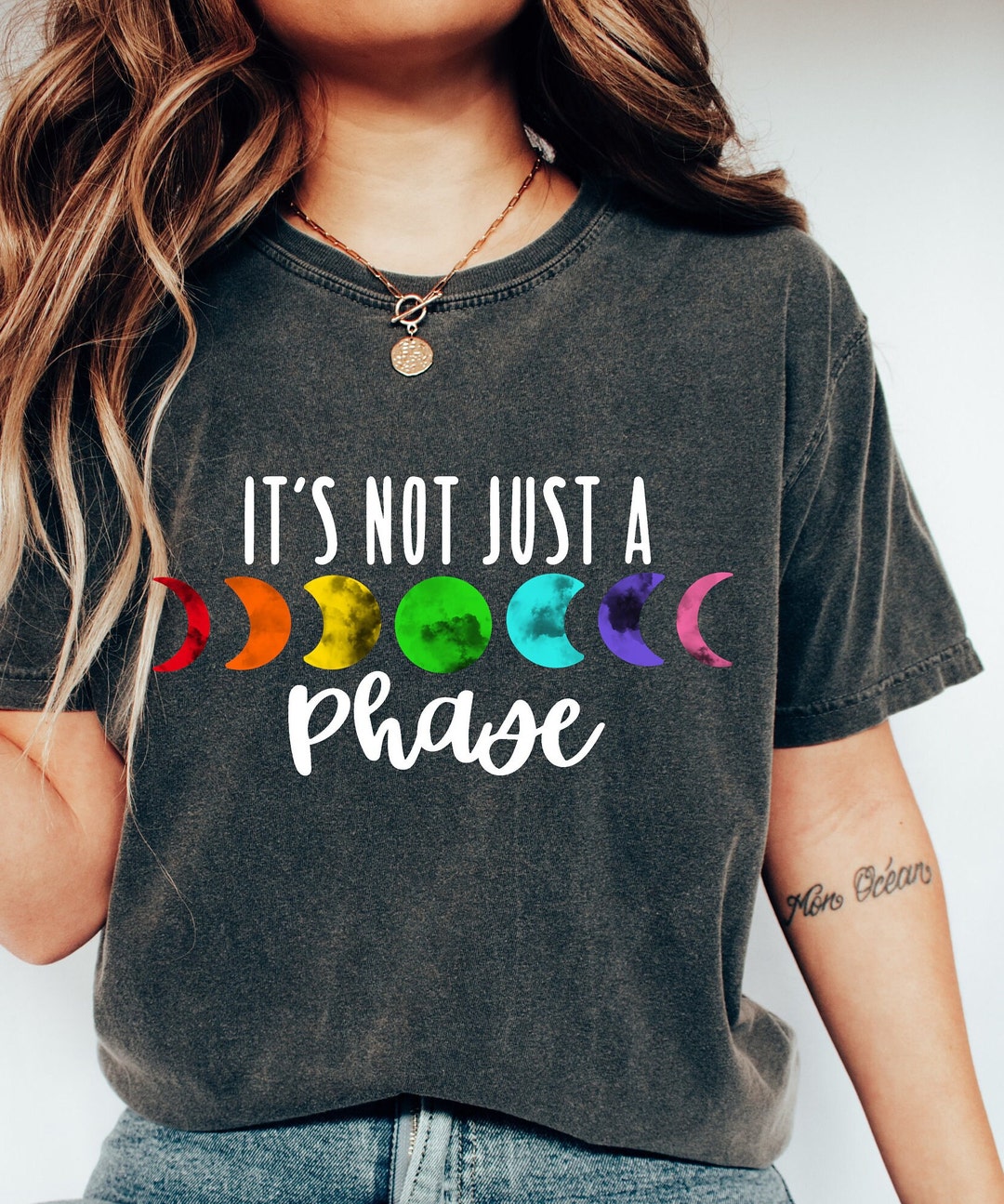 It’s Not Just A Phase Shirt,lunar Phases Moons Rainbow Pride,moon Shirt ...