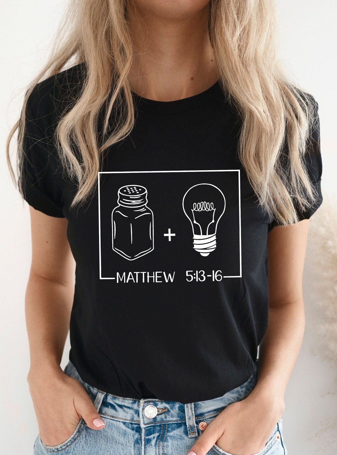 Salt + Light Matthew 5:13 Tshirt,bible Verse Shirt,christian Shirt ...