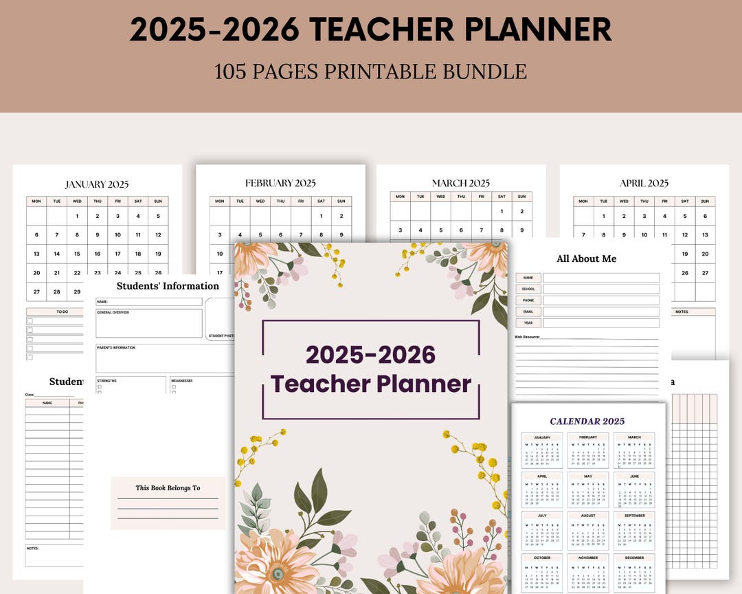 2025-2026 Teacher Planner - Assignments Tracker - Lesson Plan ...