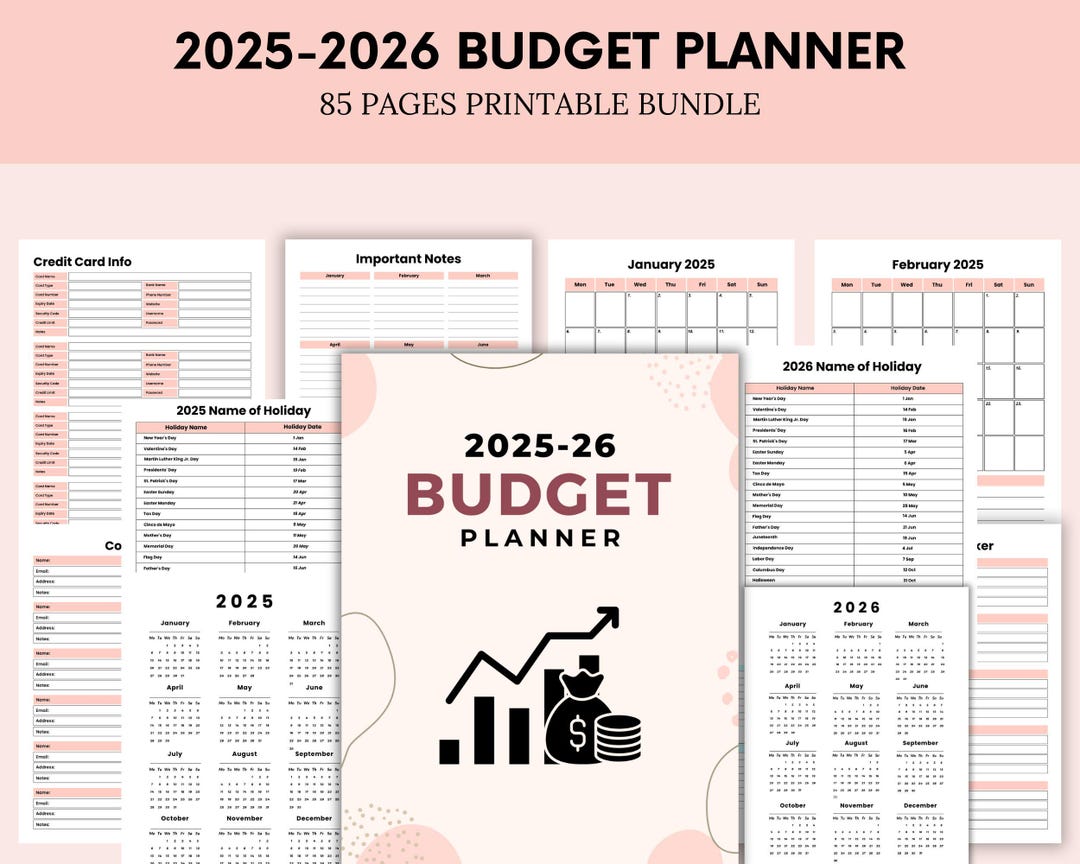 2025-2026 Budget Planner - Financial Planner - Expenses Tracker ...
