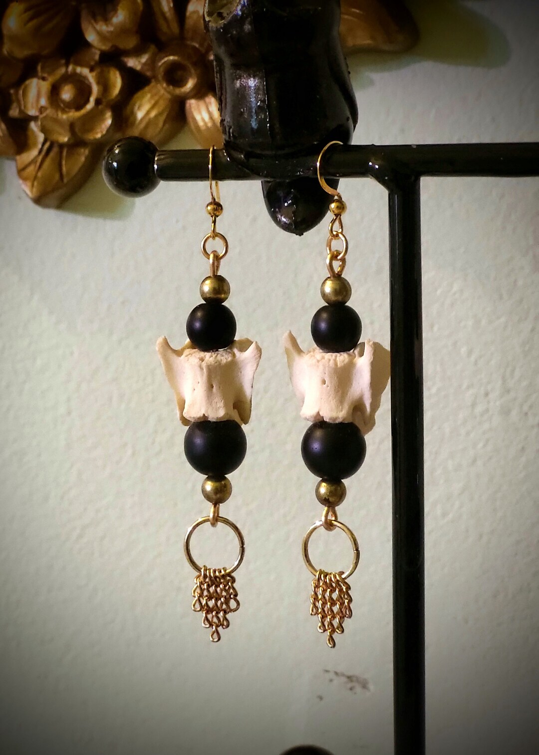Bone Earrings, Bone Jewellery, Bone Jewelry, Vertebra Earrings, Gothic ...