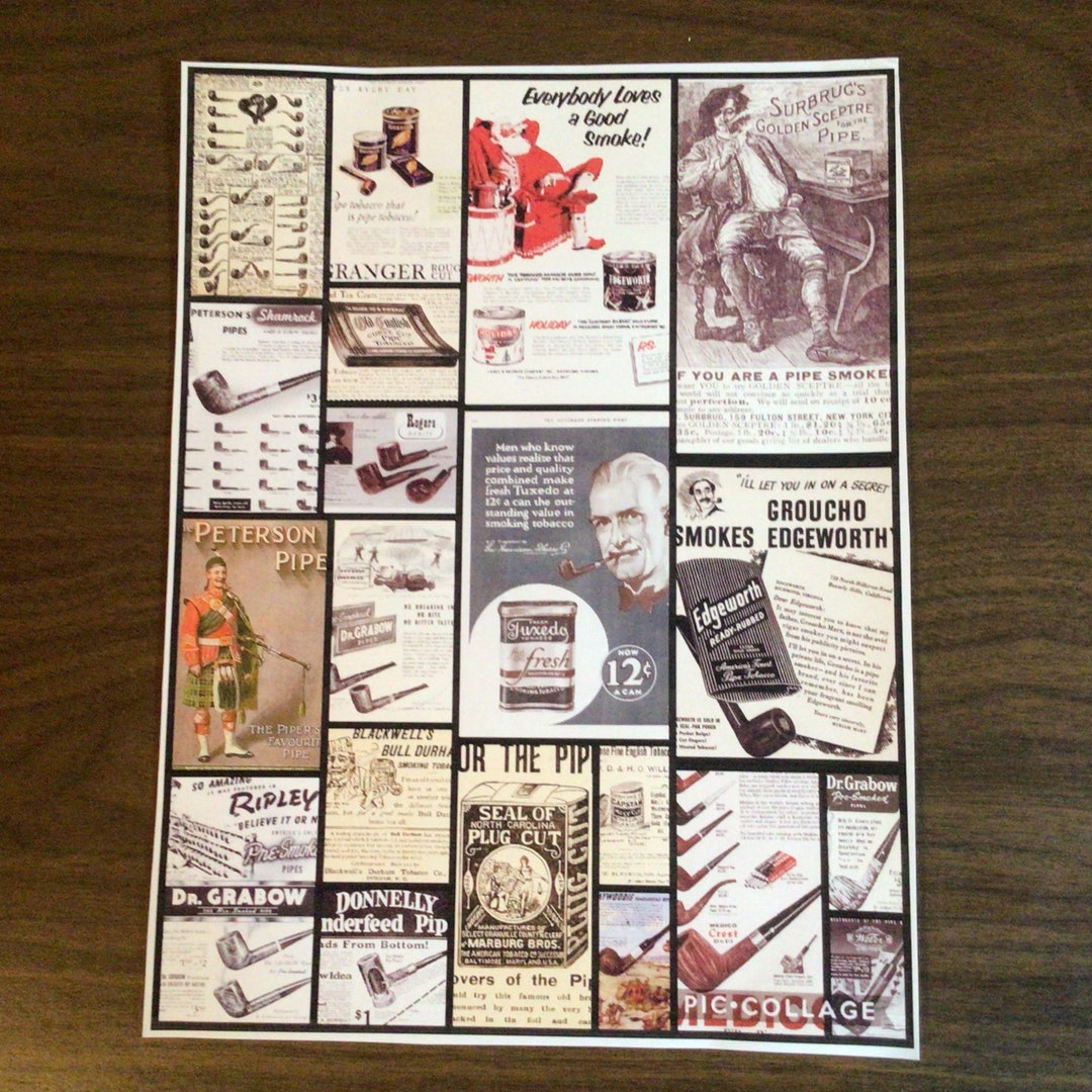 Vintage Themed, Pipe & Pipe Tobacco Advertising, Self-made Collage on ...