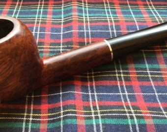 Pipes Billiard Style Pipe with Partial Rustication and Vulcanite #746 ...