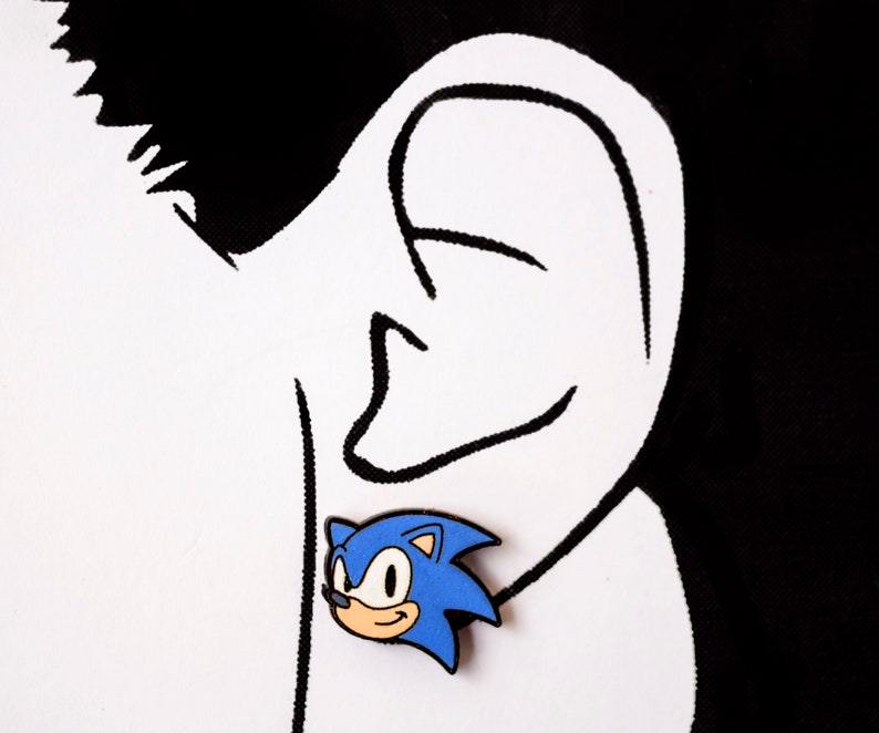 Sonic the Hedgehog Earrings Sega Sonic Earrings Retro Video Game Ear ...
