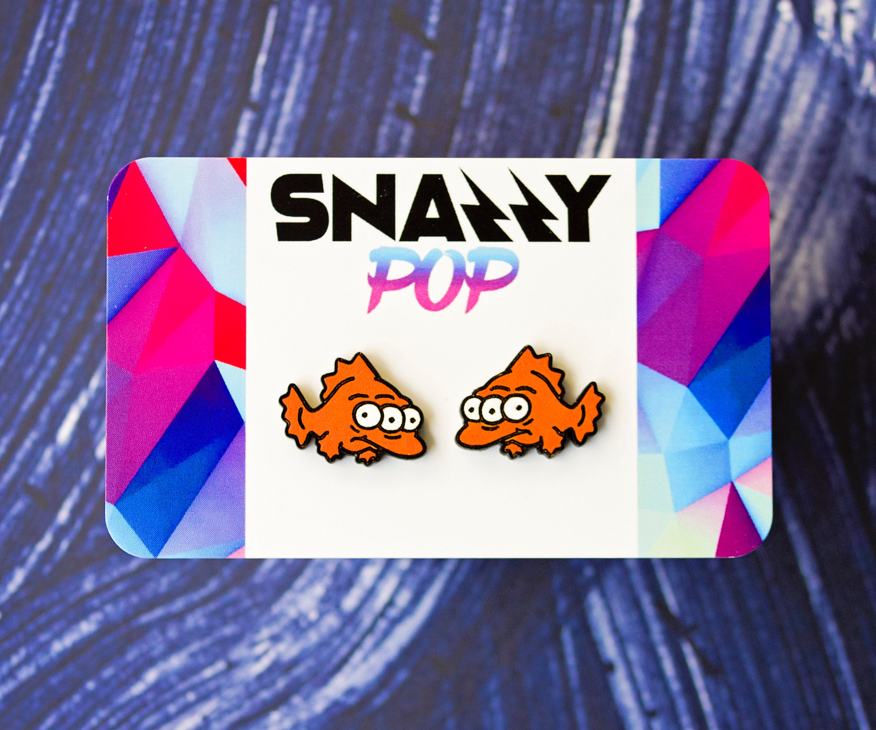 Blinky Earrings | Blinky the Fish | Simpsons Earrings | Blinky Stud ...
